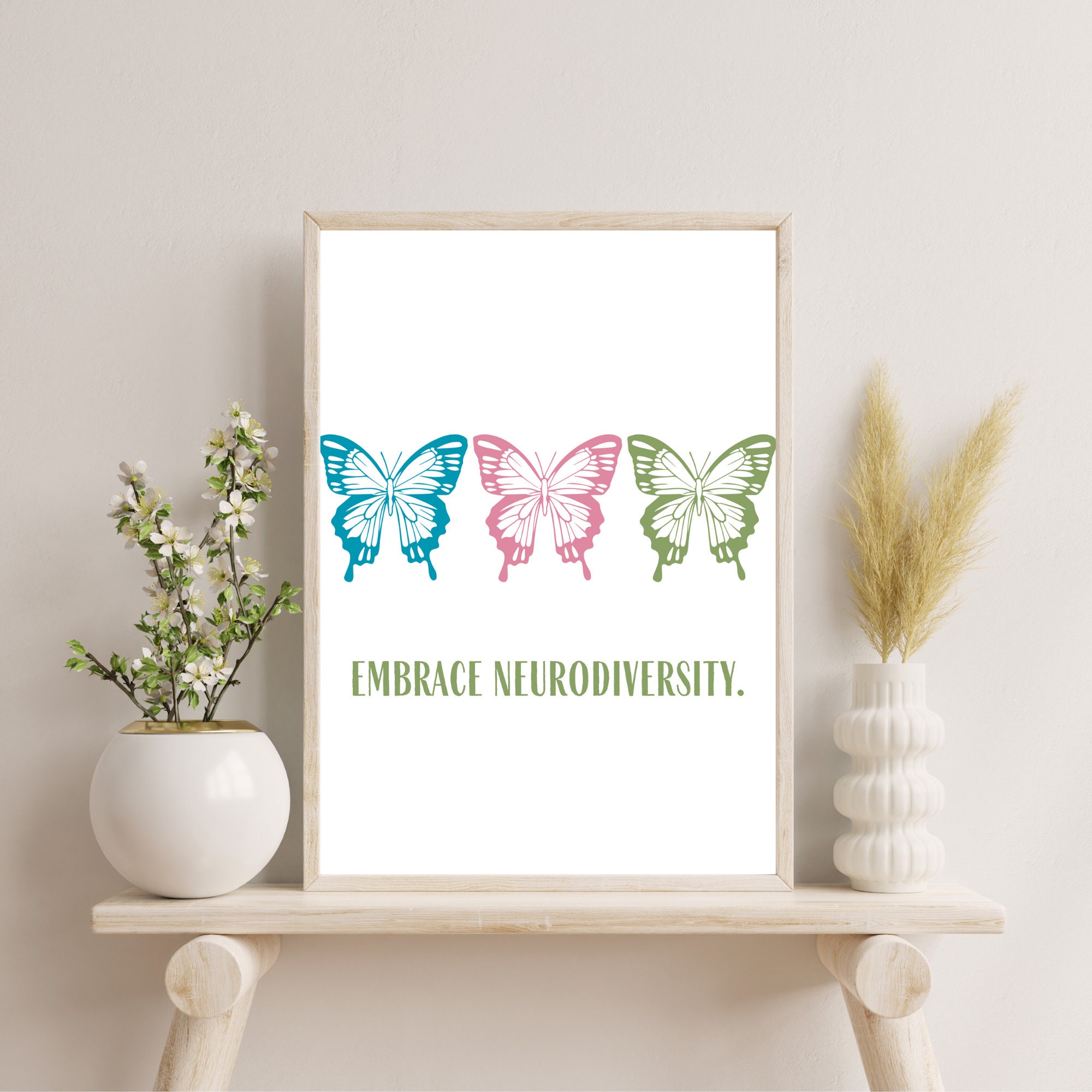 Embrace Neurodiversity Digital Poster Print Butterfly Wall - Etsy