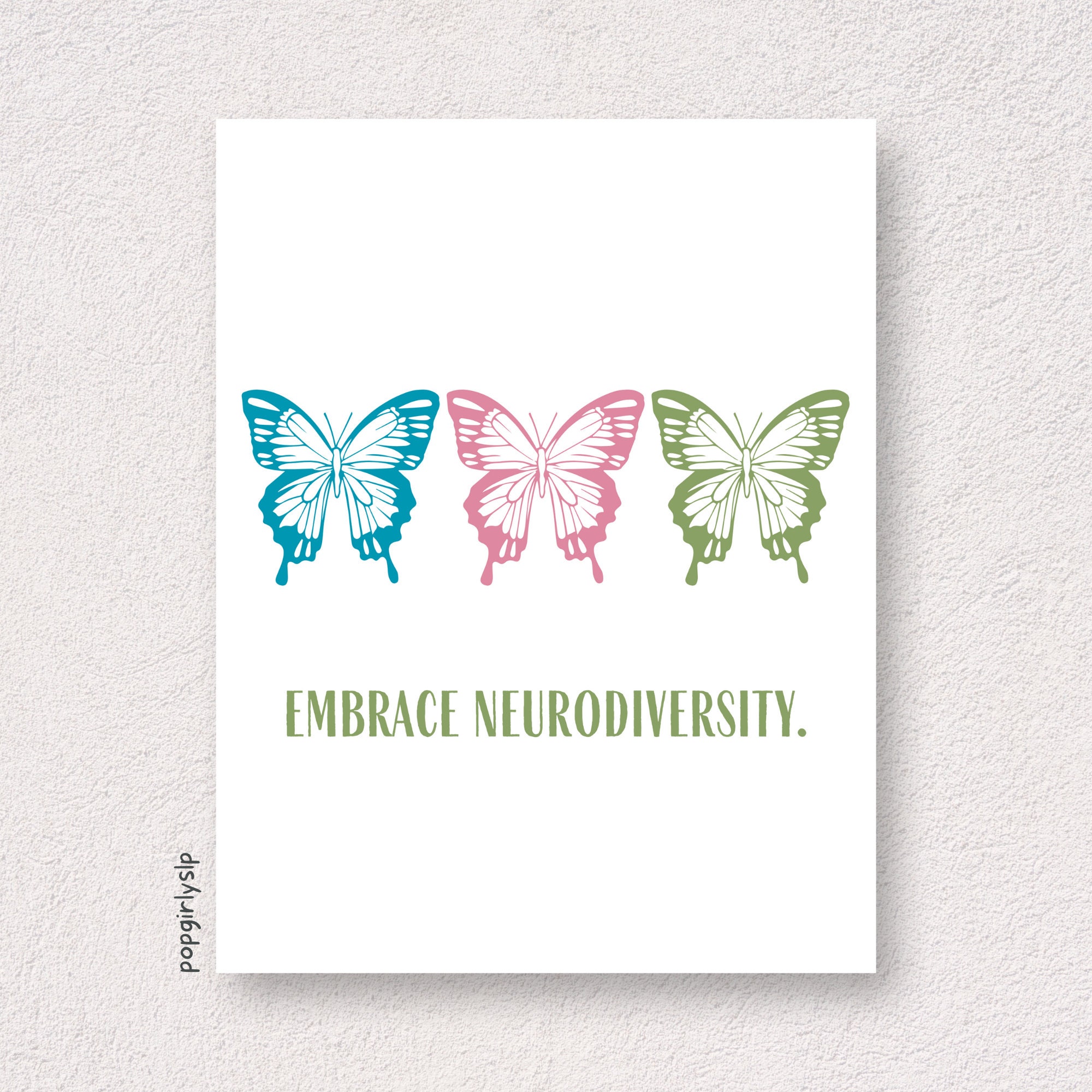 Embrace Neurodiversity Digital Poster Print Butterfly Wall - Etsy