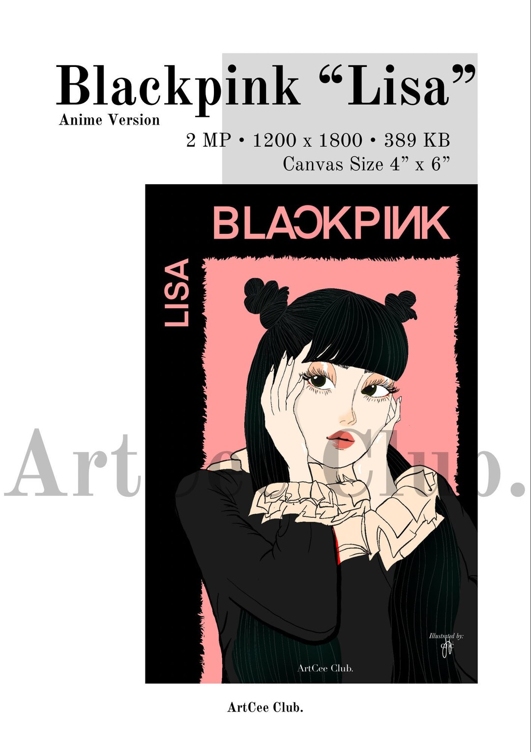 Blackpink Lisa anime Version - Etsy