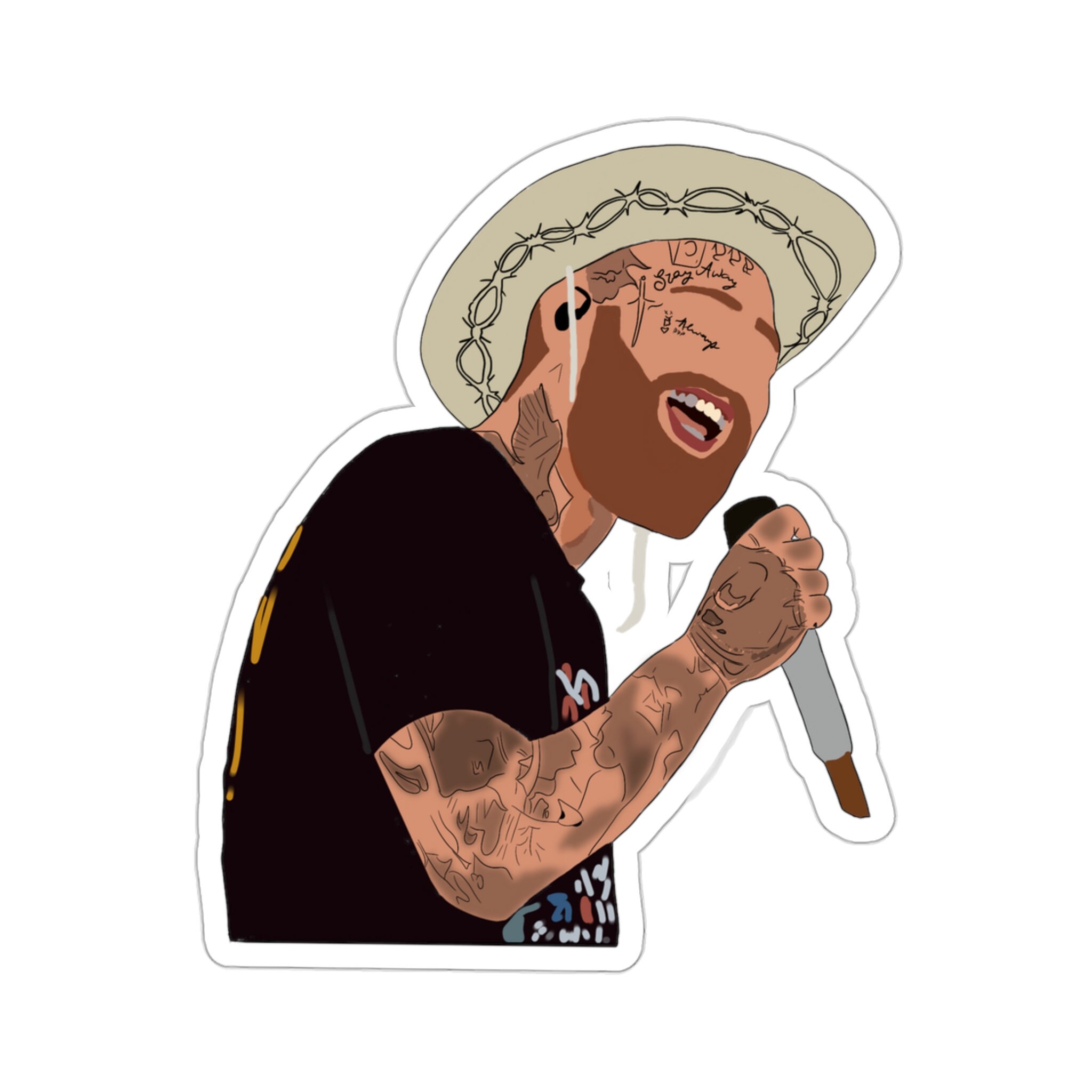 Post Malone Cowboy Hat Sticker - Etsy