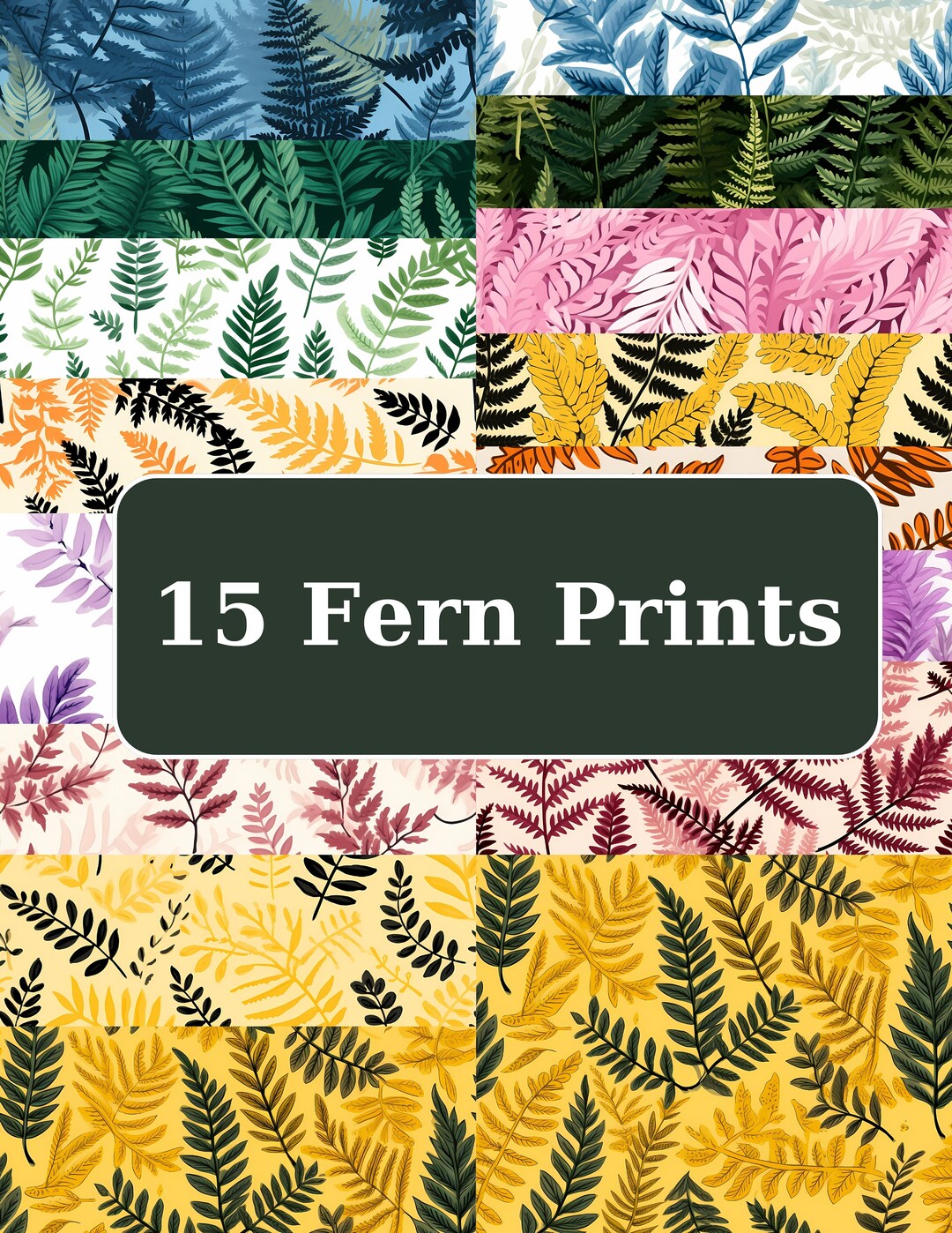 15 Fern Printable Paper Patterns Digital Paper Images Scrapbook Paper ...