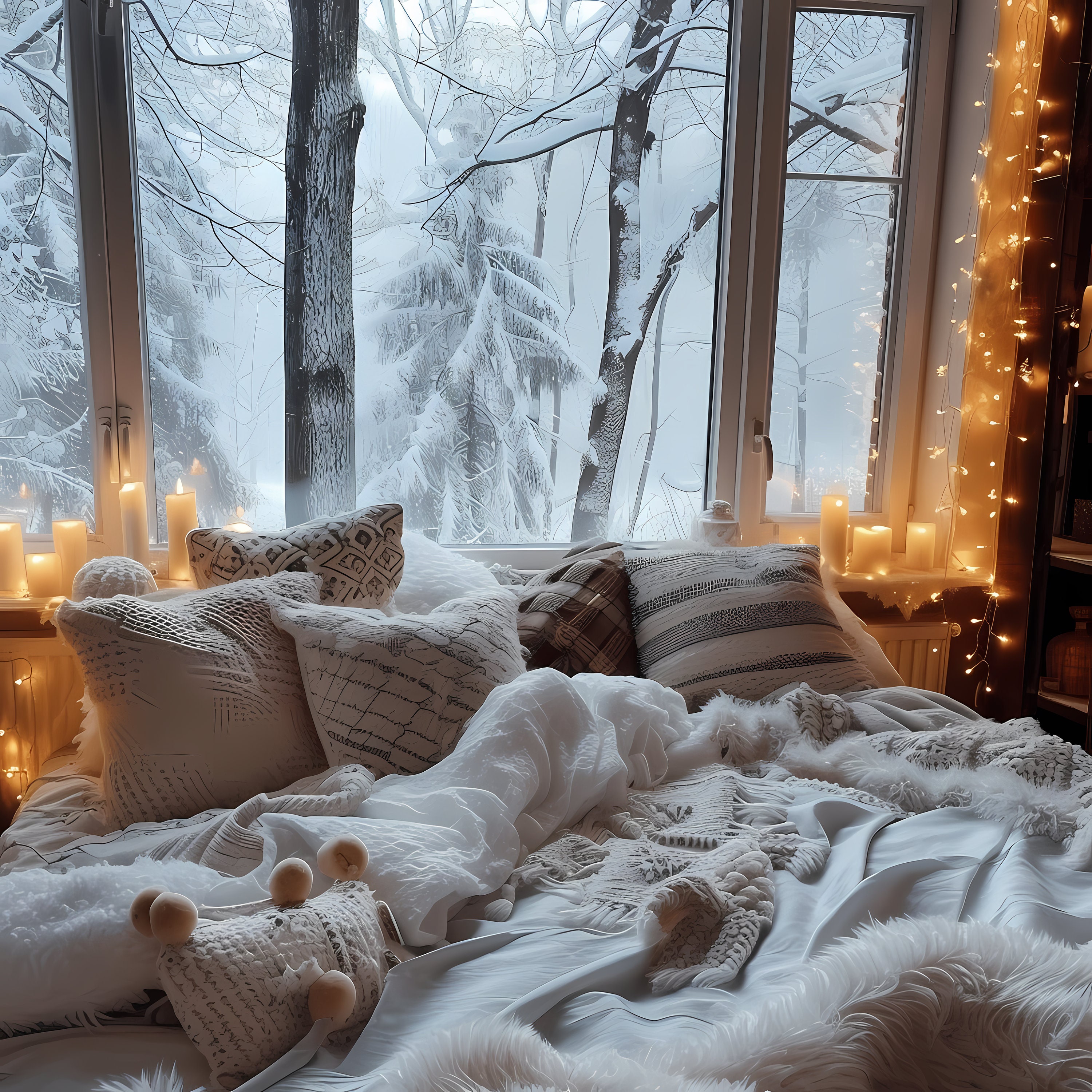 29 Winter Themed Cozy Cottage Scenes Clips Hygge Cozy PNG Instant ...