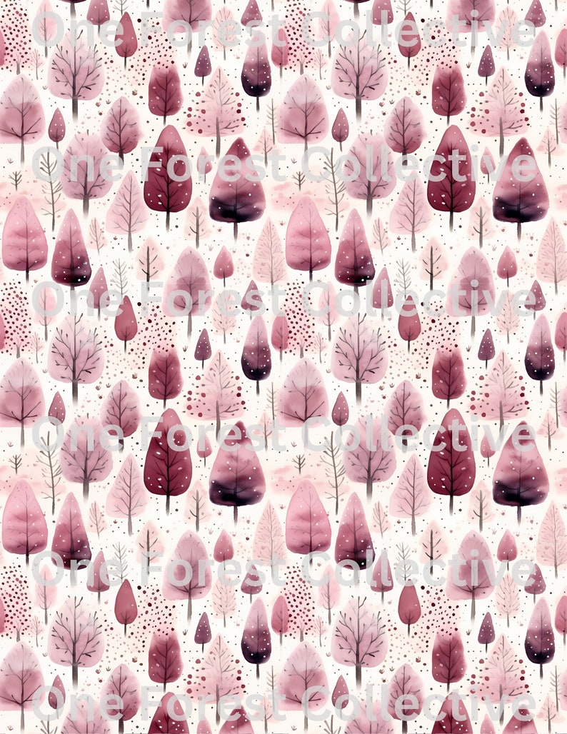16 Watercolor Forest Printable Paper Patterns Digital Images Scrapbook ...