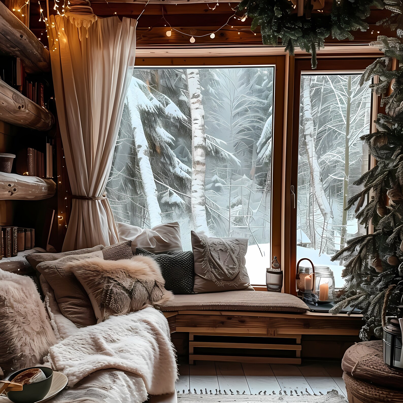29 Winter Themed Cozy Cottage Scenes Clips Hygge Cozy PNG Instant ...