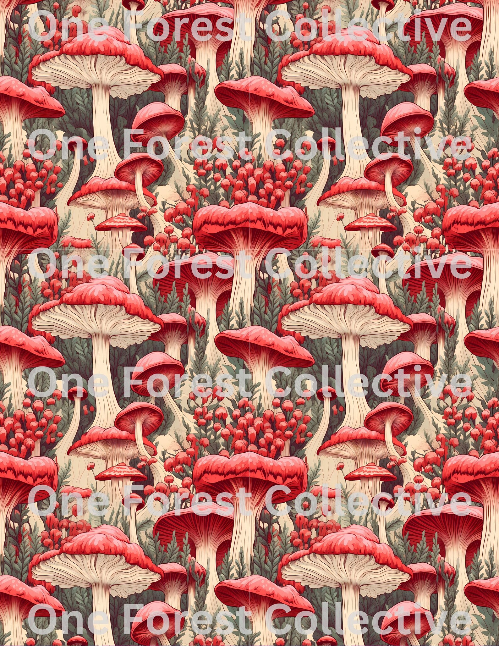 15 Printable Paper Mushroom Inspired Patterns Digital Paper Printable ...