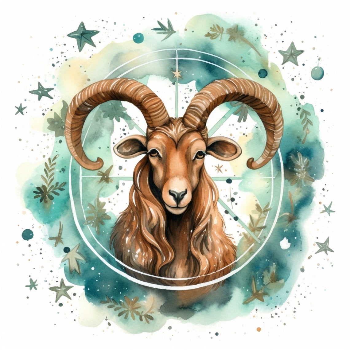 Capricorn Goat 42 PNG Images Earth Sign Saturn Card Making Clip Art ...