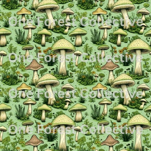 15 Printable Paper Mushroom Inspired Patterns Digital Paper Printable ...