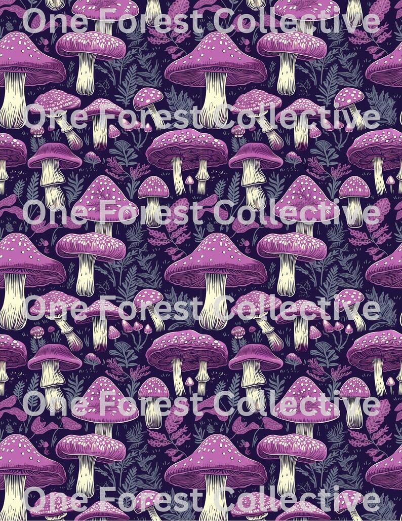 15 Printable Paper Mushroom Inspired Patterns Digital Paper Printable ...