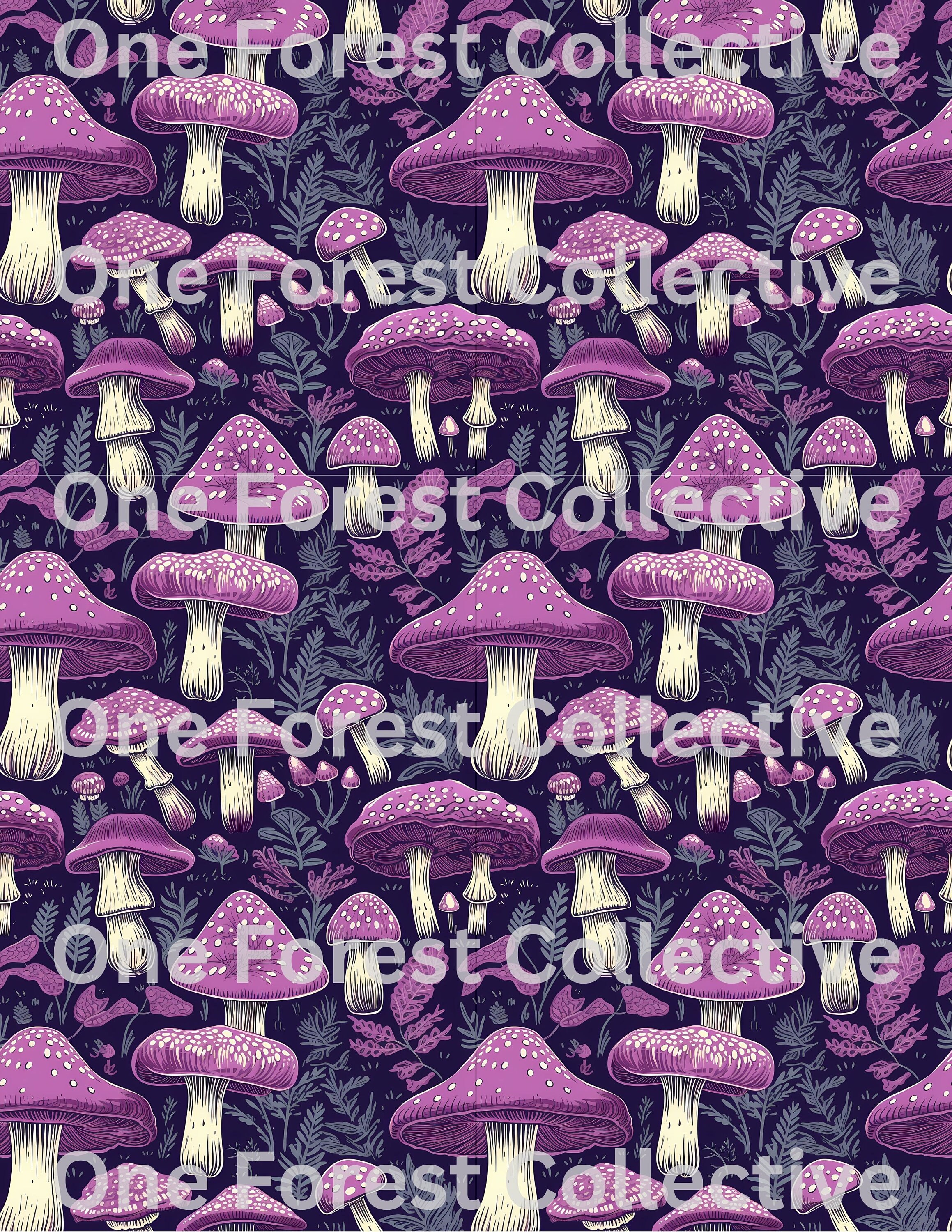 15 Printable Paper Mushroom Inspired Patterns Digital Paper Printable ...