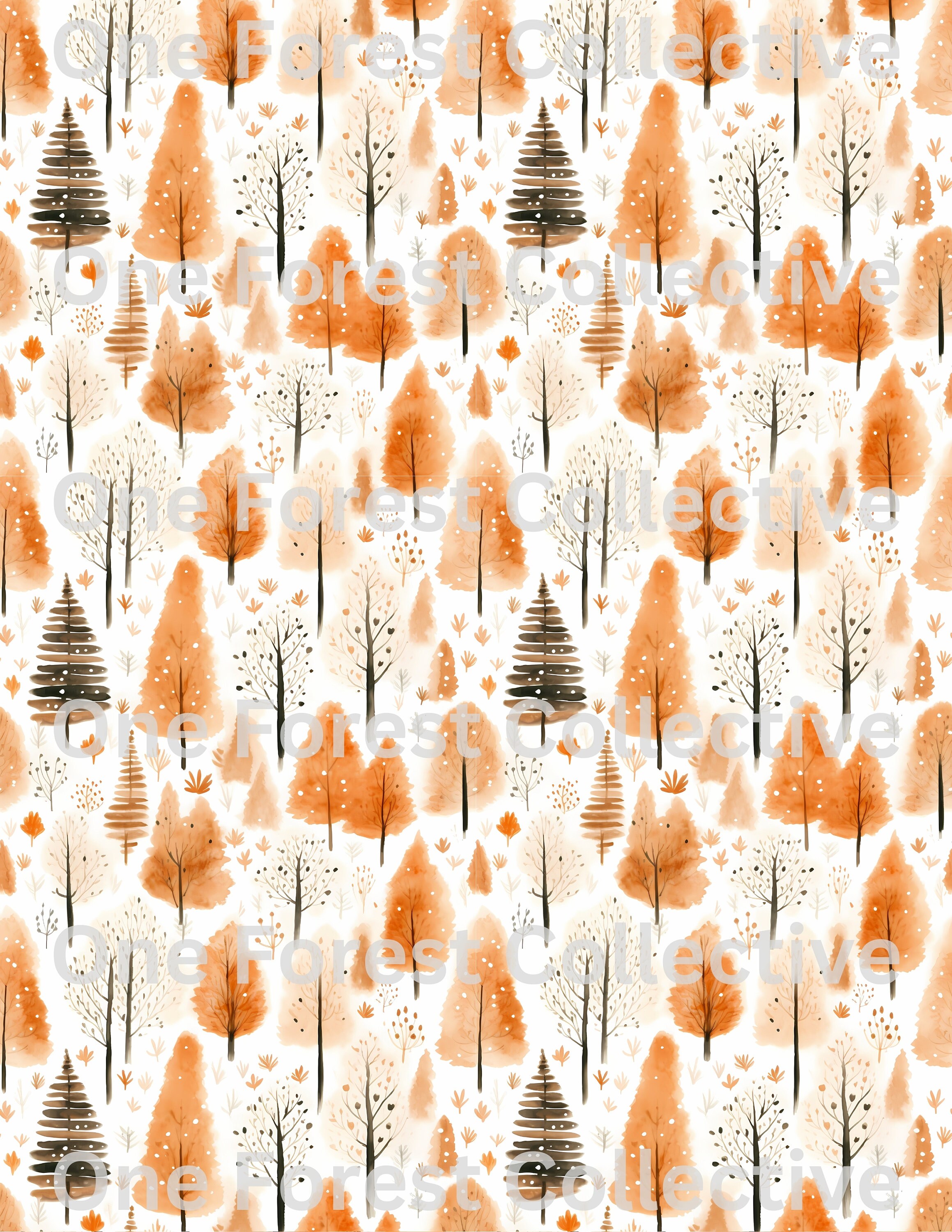 16 Watercolor Forest Printable Paper Patterns Digital Images Scrapbook ...