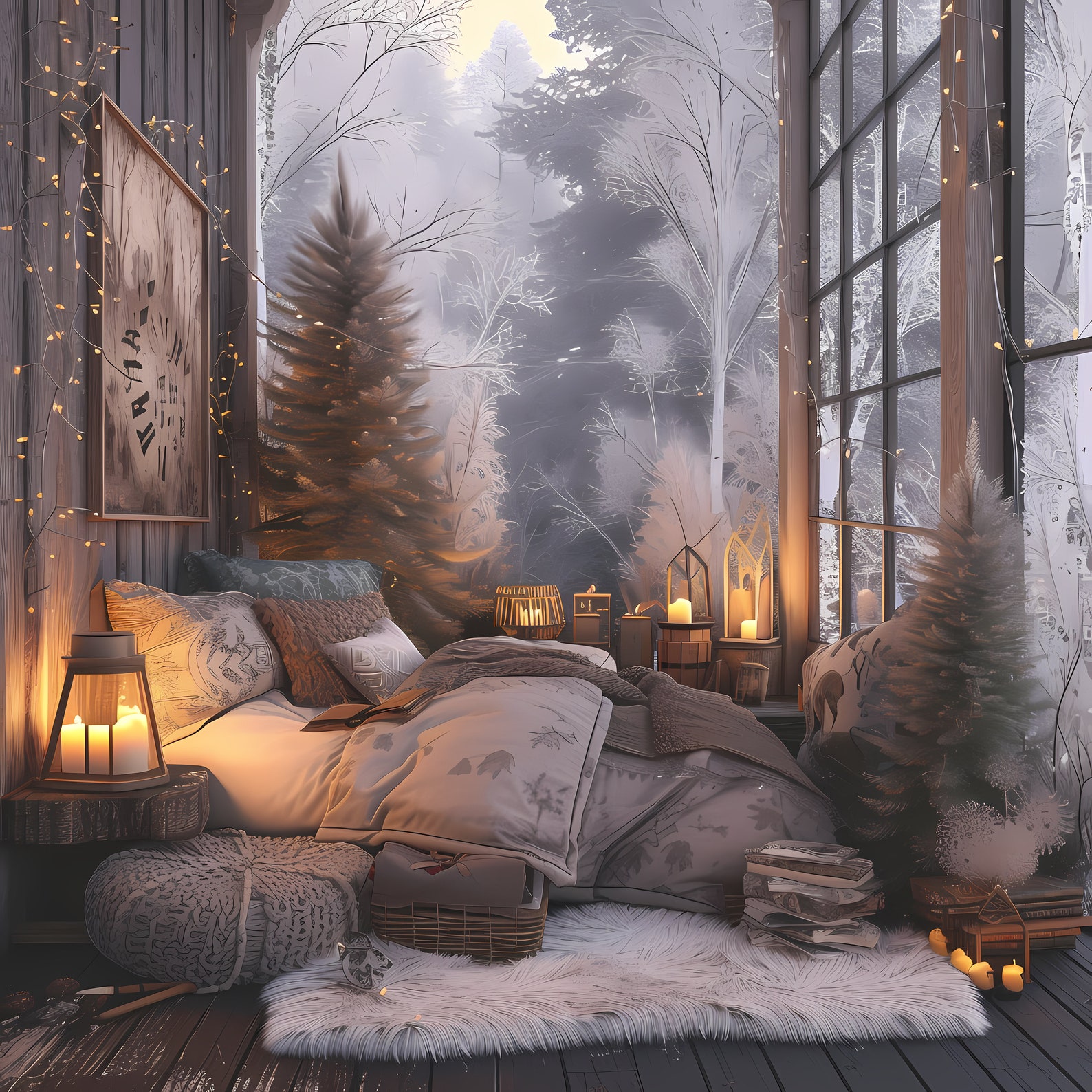 29 Winter Themed Cozy Cottage Scenes Clips Hygge Cozy PNG Instant ...