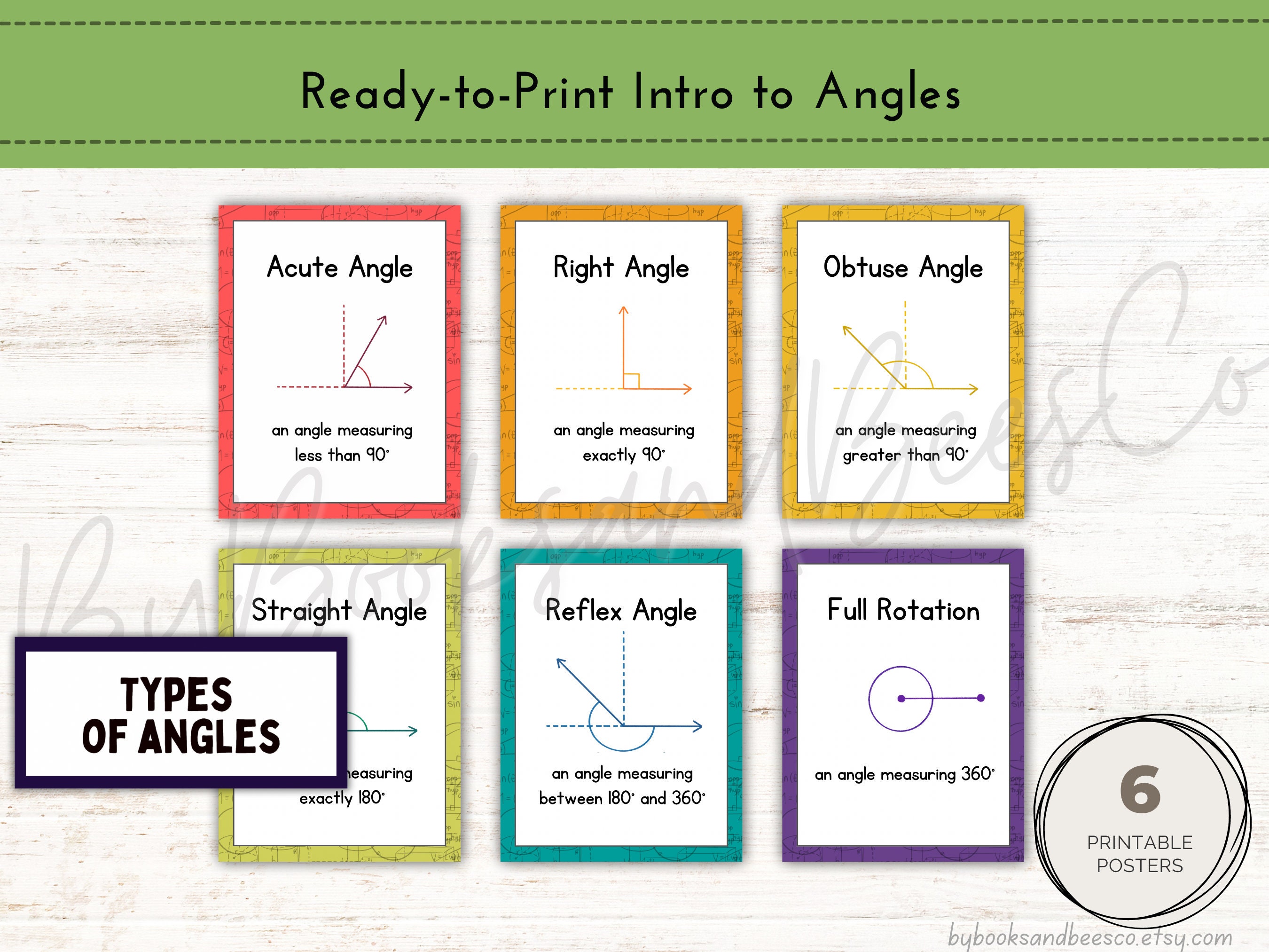 Math Bulletin Geometry Classroom Posters, Types of Angles Math ...
