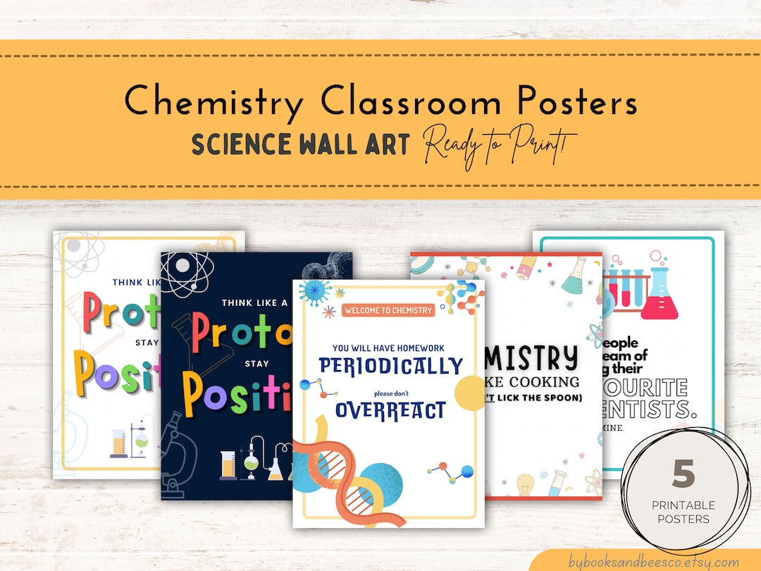 Science Classroom Poster Bundle, Science Wall Art Printable, Chemistry ...