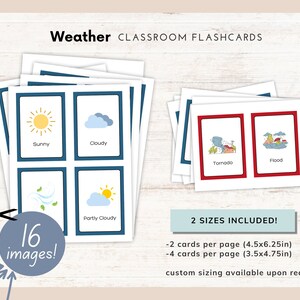 Montessori Weather Flashcards, Educational Weather Cards for Kids ...
