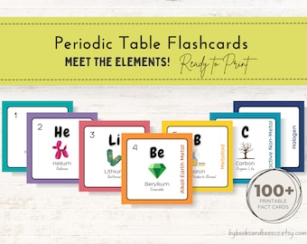 Periodic Table Printable Flashcards, Chemistry Elements for Kids ...