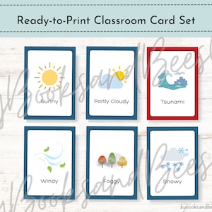 Montessori Weather Flashcards, Educational Weather Cards for Kids ...