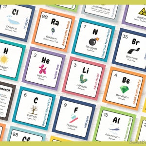 Periodic Table Printable Flashcards, Chemistry Elements for Kids ...