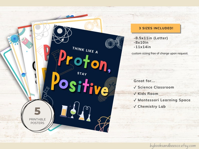 Science Classroom Poster Bundle, Science Wall Art Printable, Chemistry ...