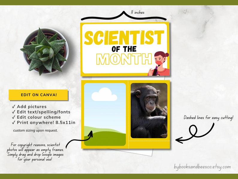 Scientist of the Month Poster Set, Jane Goodall Poster, Printable ...