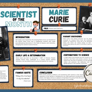 Scientist of the Month Poster Set, Marie Curie Poster, Printable ...