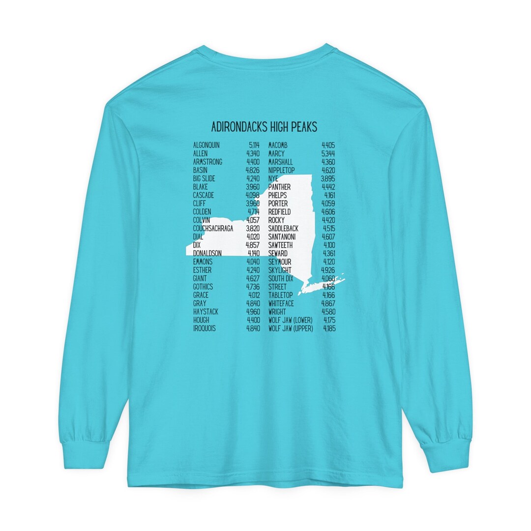 Adirondacks High Peaks Long Sleeve Tee, ADK 46 Unisex Shirt, 46 New ...