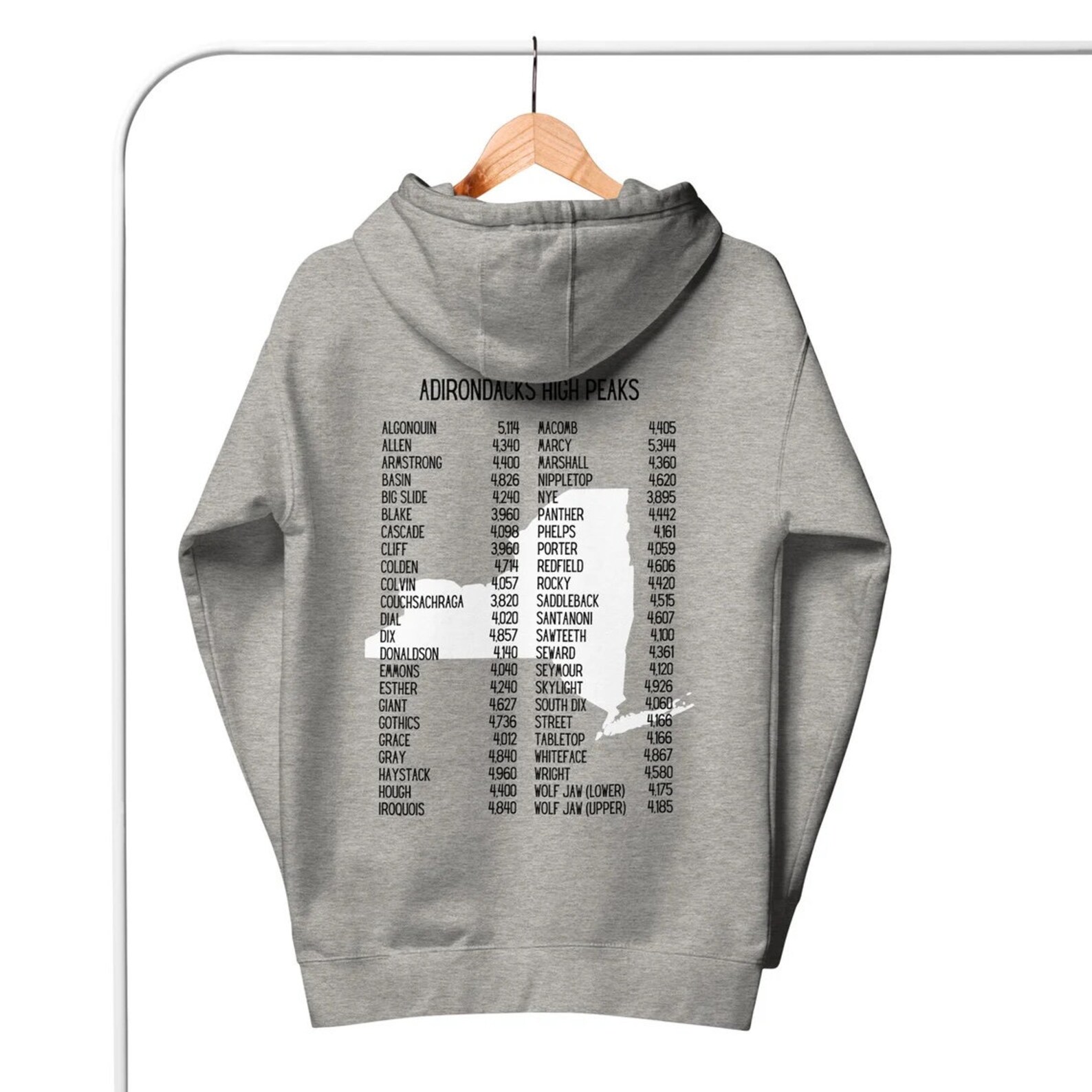 Adirondacks High Peaks Hiking Small Logo Sweatshirt, New York ADK 46 ...