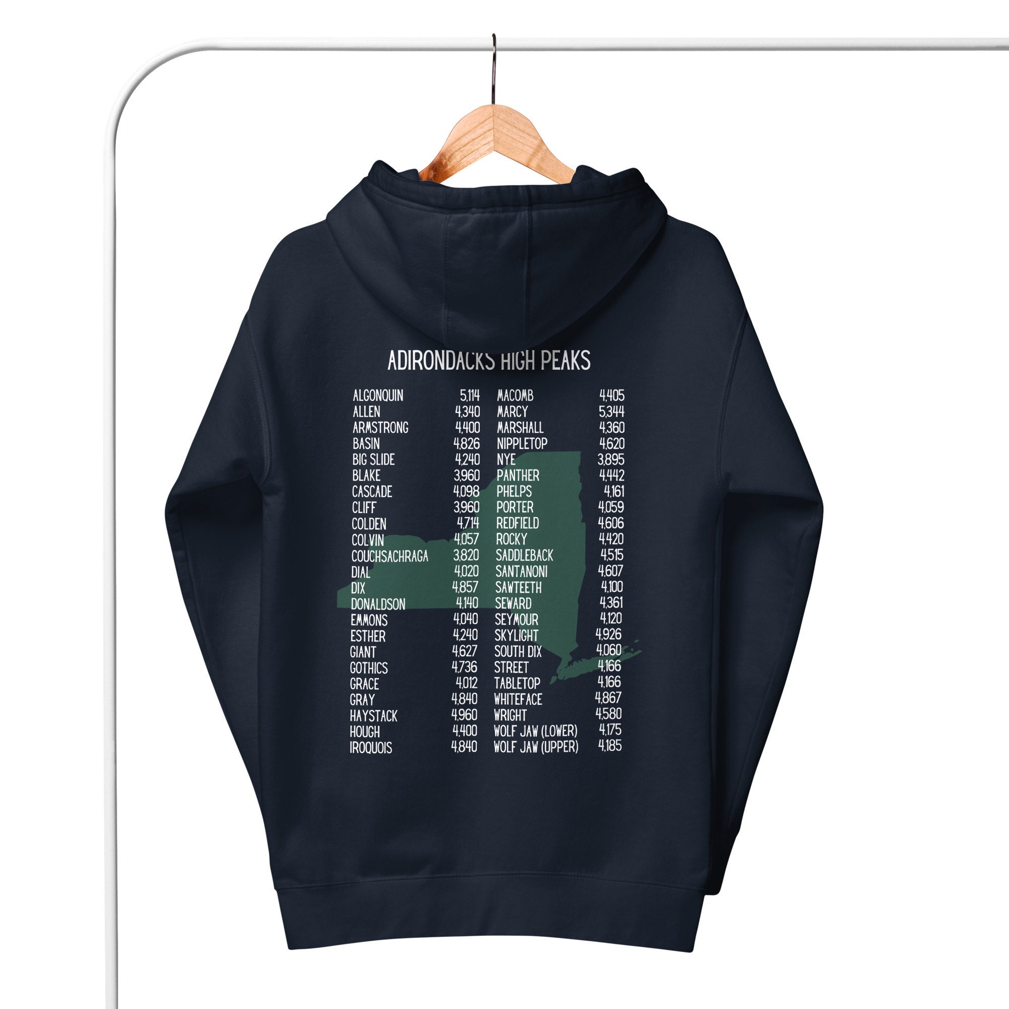 Adirondacks High Peaks Hiking Small Logo Sweatshirt, New York ADK 46 ...