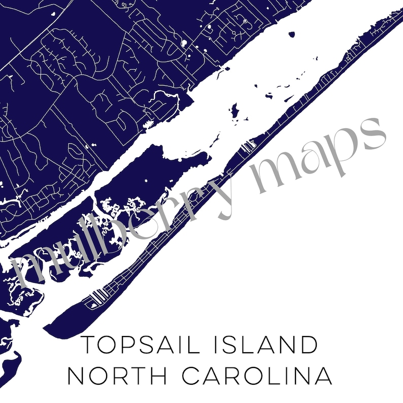 Topsail North Carolina Custom Map Poster or Canvas - Etsy