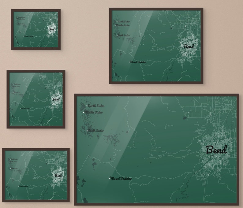 Bend Oregon Map Immediate Digital Download - Etsy