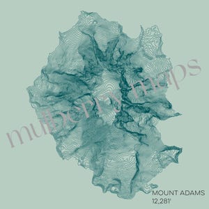 Mount Adams Washington Topographic Map Poster or Canvas - Etsy