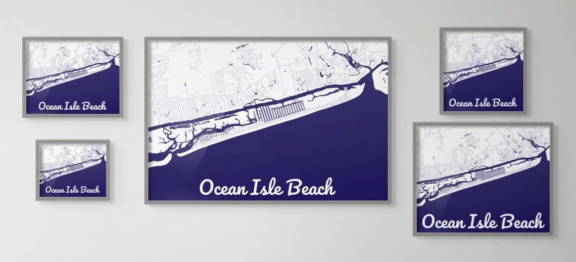 Ocean Isle Beach North Carolina Map Immediate Digital Download - Etsy