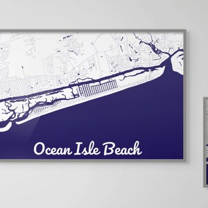 Ocean Isle Beach North Carolina Map Immediate Digital Download - Etsy