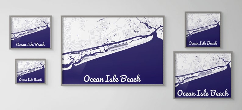 Ocean Isle Beach North Carolina Map Immediate Digital Download - Etsy