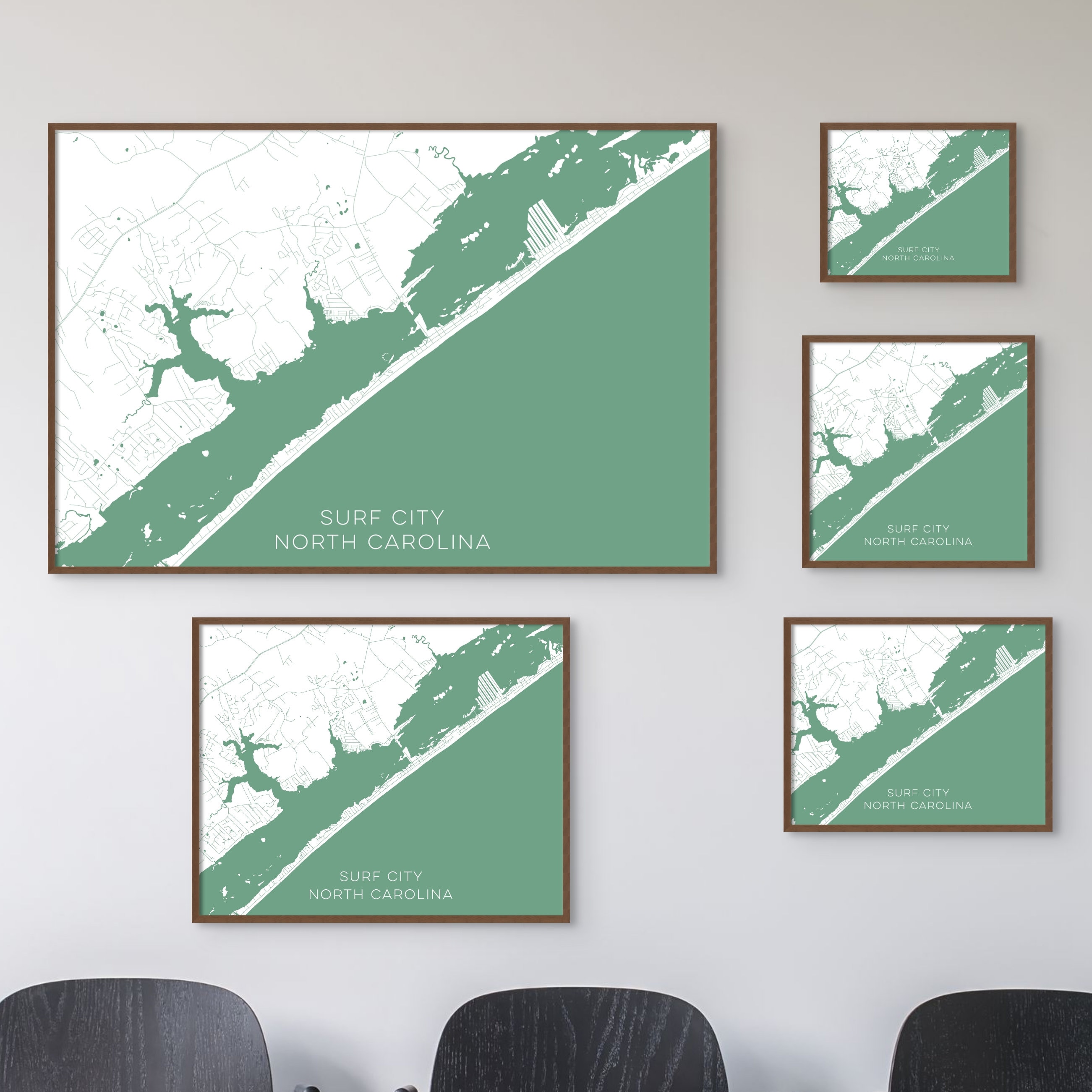 Surf City North Carolina Map Immediate Digital Download, Surf City NC ...