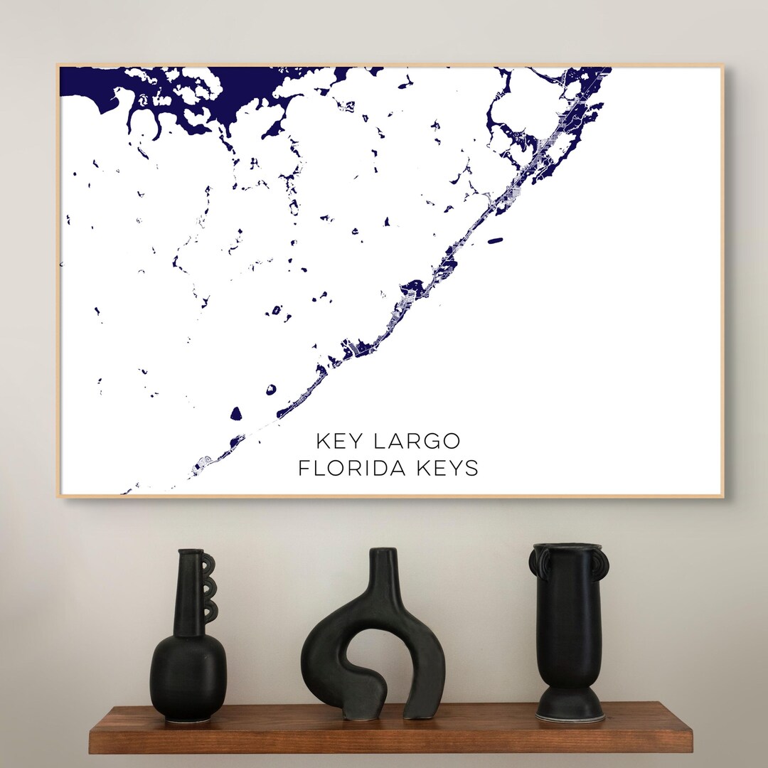Key Largo Florida Keys Custom Map Poster or Canvas - Etsy