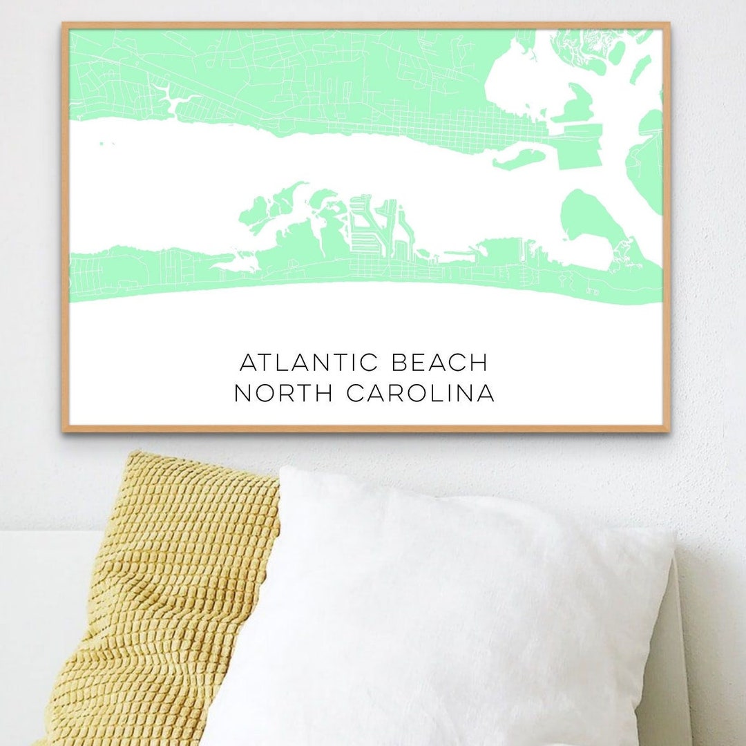 Atlantic Beach North Carolina Custom Map Atlantic Beach NC - Etsy