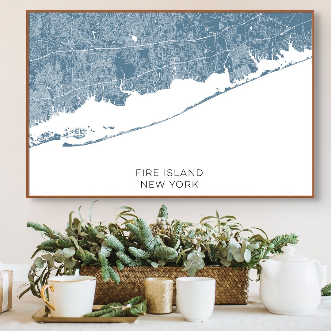 Fire Island New York Custom Map Poster or Canvas - Etsy