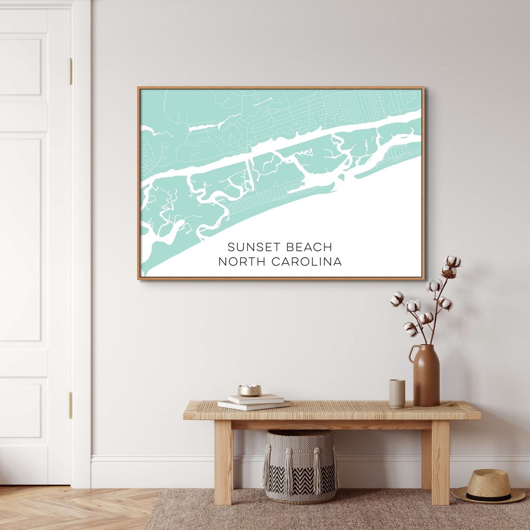 Sunset Beach North Carolina Custom Map Sunset Beach Map - Etsy