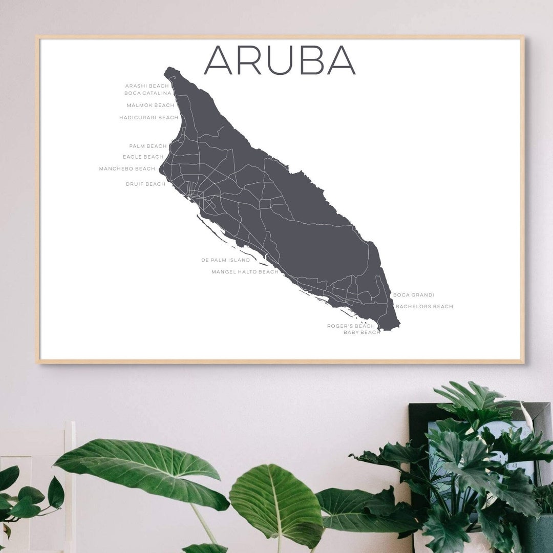 Aruba Custom Map Poster or Canvas - Etsy