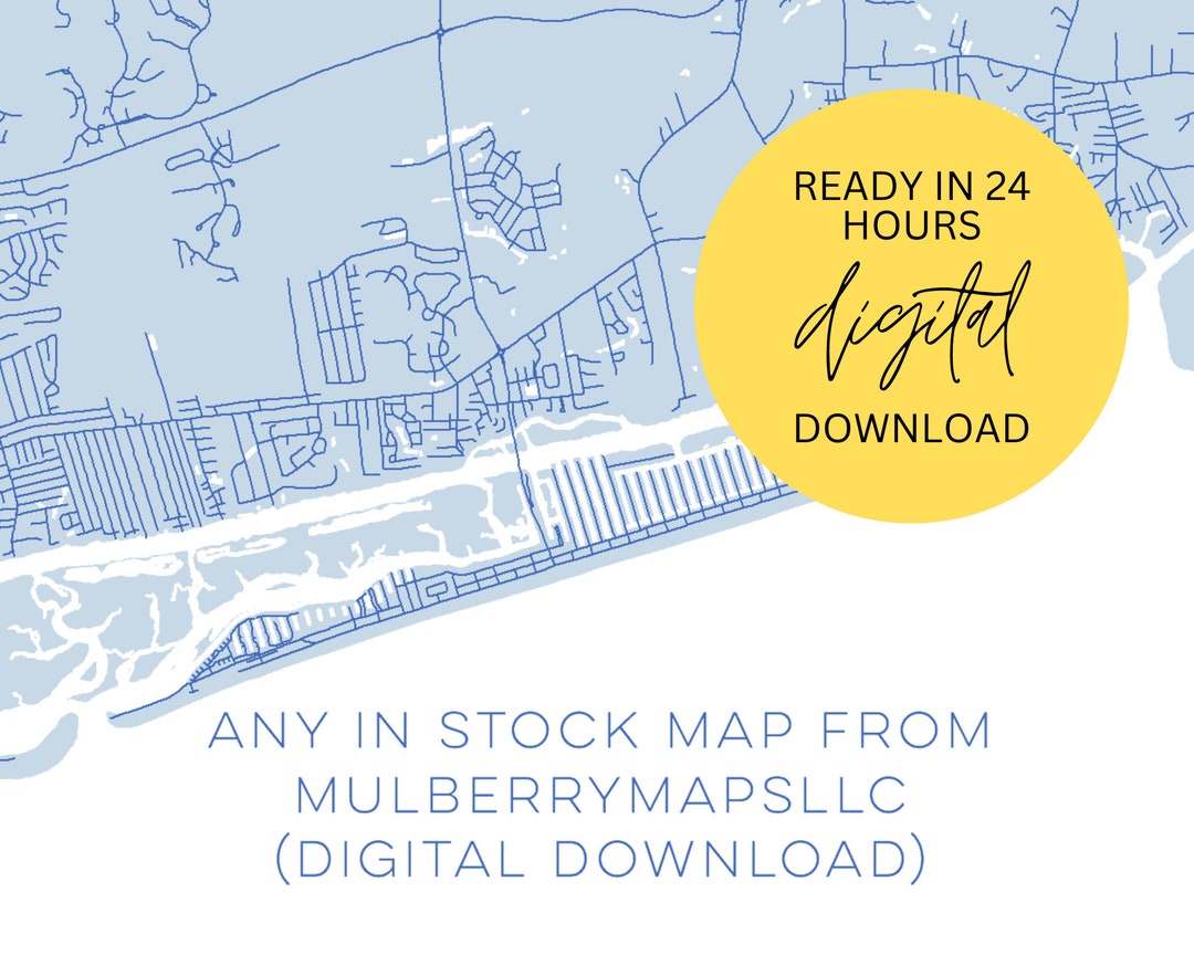 Mulberry Maps Digital Map, Custom Digital Download Map for Any Location ...