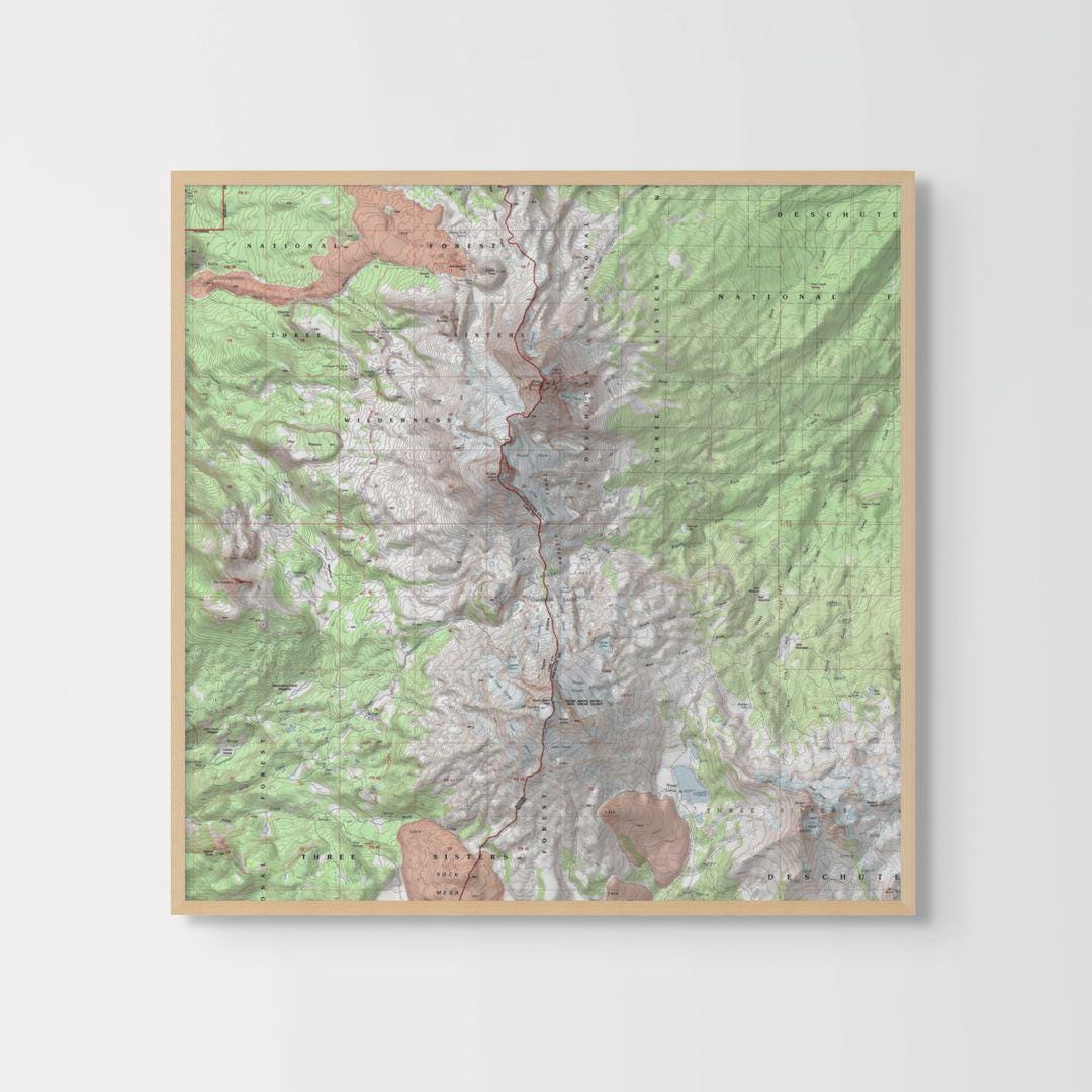 Three Sisters Oregon Topographic Map Poster or Canvas - Etsy