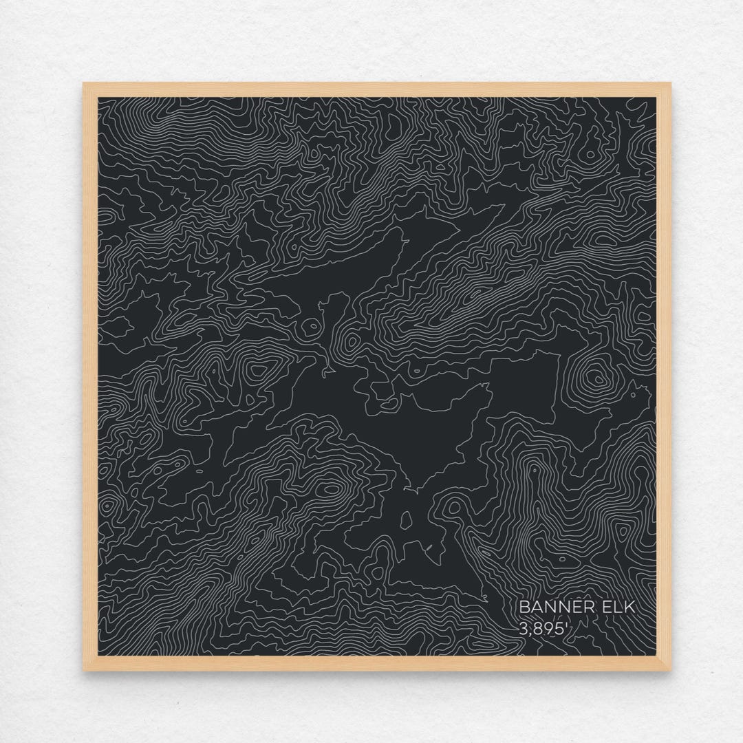 Banner Elk North Carolina Topographic Map Poster or Canvas - Etsy