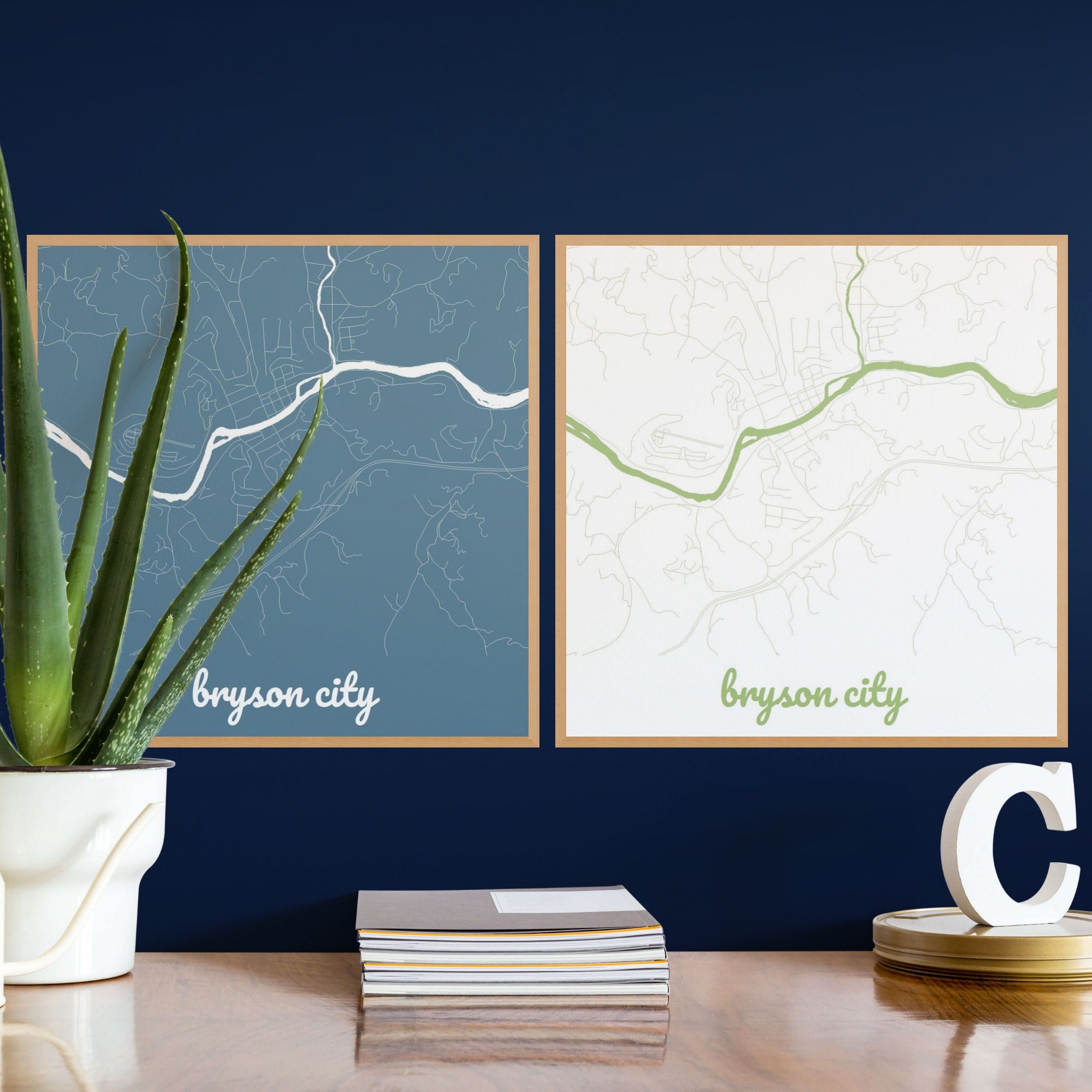 Bryson City North Carolina Custom Map Bryson City Map Bryson - Etsy