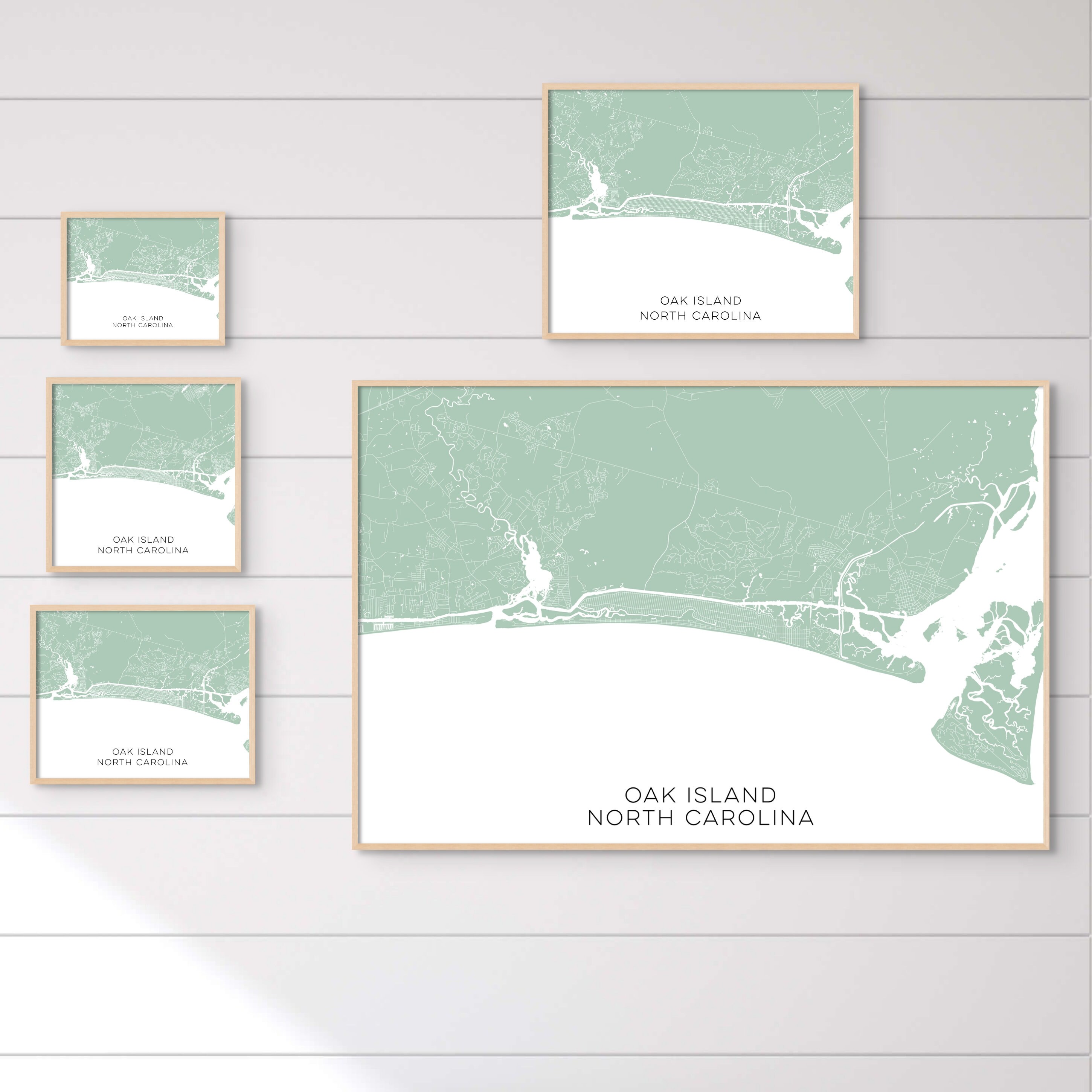 Oak Island North Carolina Map Immediate Digital Download - Etsy