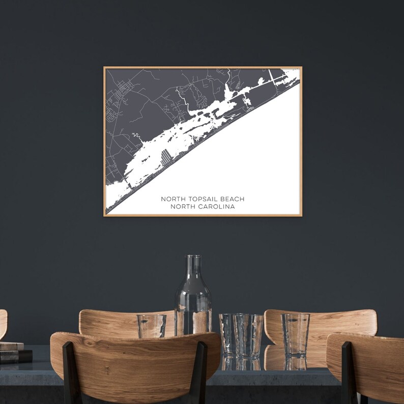 North Topsail North Carolina Custom Map, North Topsail Beach Map ...