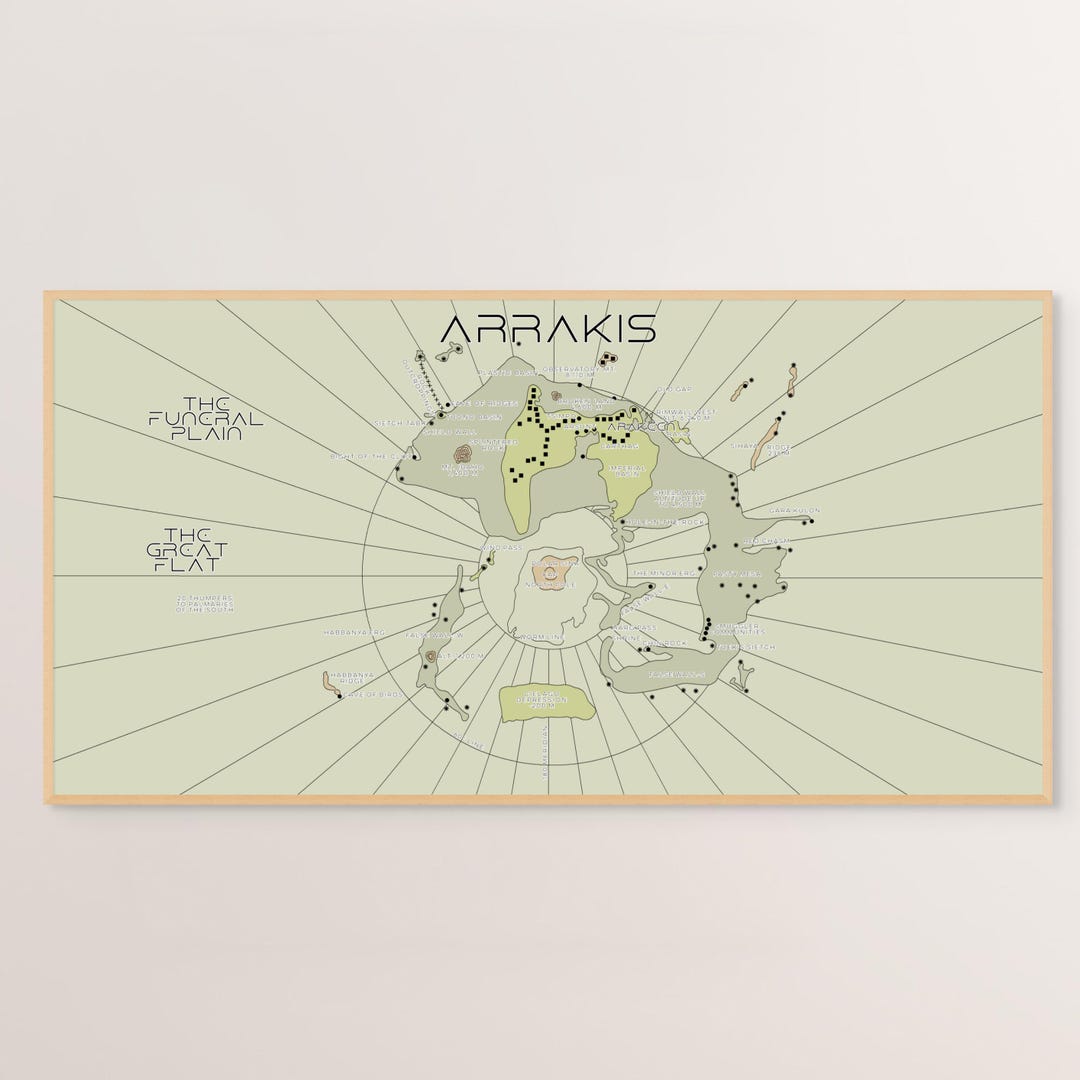 Framed Dune Arrakis Map, Arrakis Map, Extra Large Framed Map - Etsy