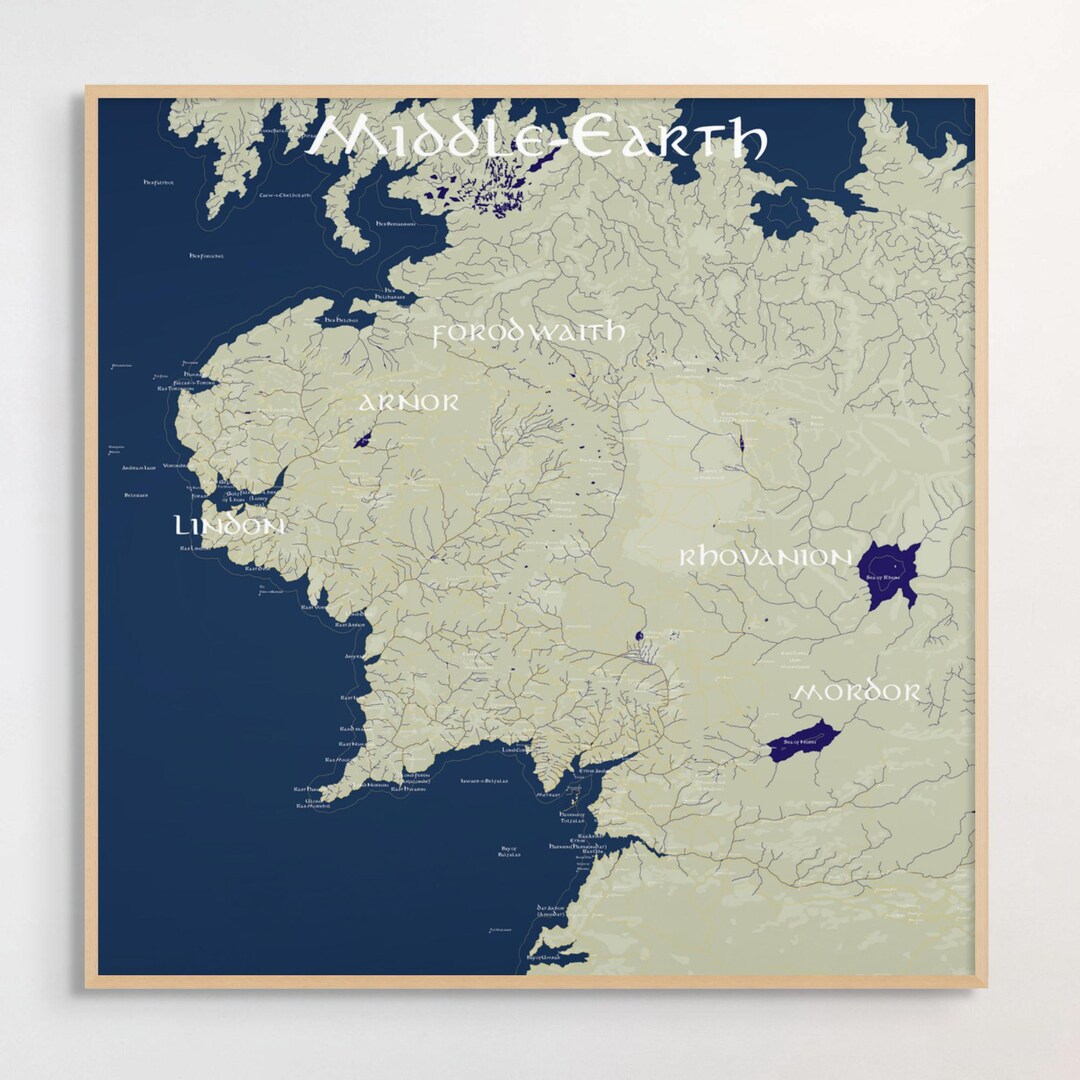 Lord of the Rings Middle Earth Canvas Map - Etsy