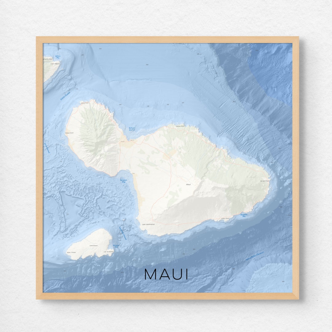 Maui Hawaii Topographic Map Poster or Canvas - Etsy