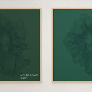 Mount Adams Washington Topographic Map Poster or Canvas - Etsy