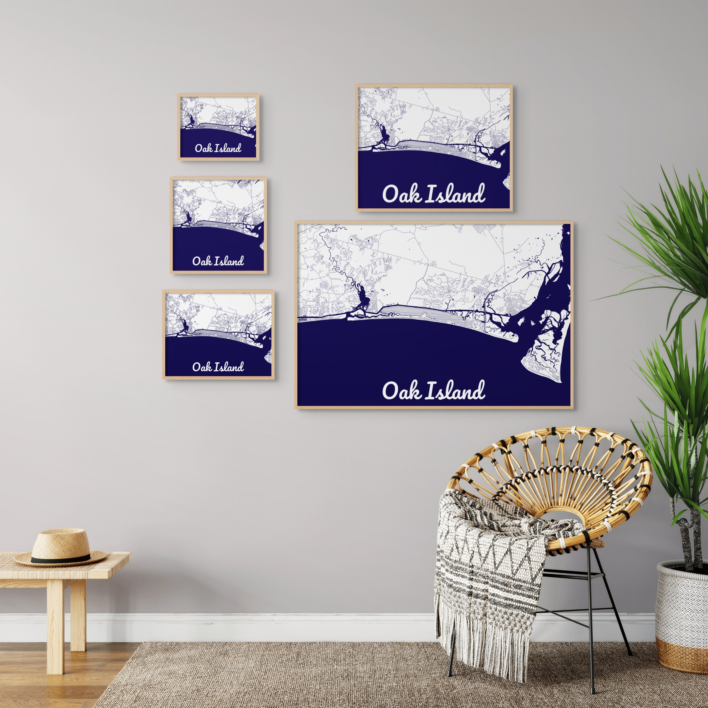 Oak Island North Carolina Map Immediate Digital Download, Oak Island NC ...